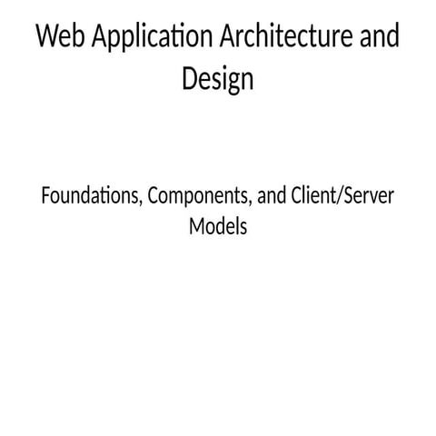 Components of a Generic Web Application Architecture | PDF