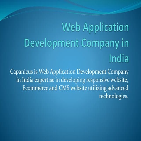 Web application development company in india | PPT