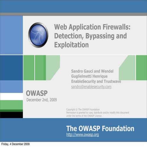 Web Application Firewalls Detection Bypassing And Exploitation Ppt 