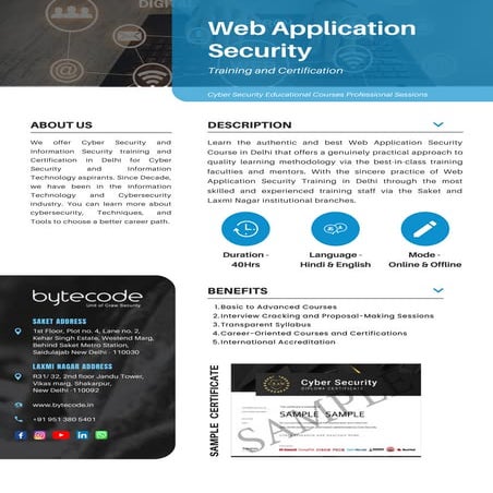 Web Application Security Course in Delhi (waf) | PDF