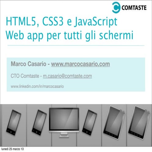 Html5 Css3 E Javascript Per Sviluppare Web App Per Tutti Gli Schermi 6789