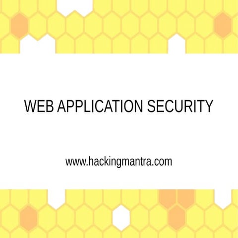 WEB APPLICATION SECURITY | ODP | Internet | Computing