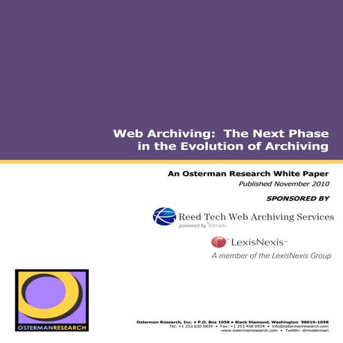 Web Archiving Whitepaper | PDF
