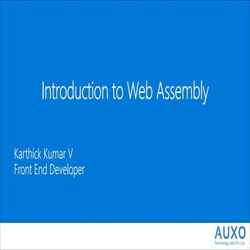 WebAssembly ( abbreviated Wasm ) | PPT
