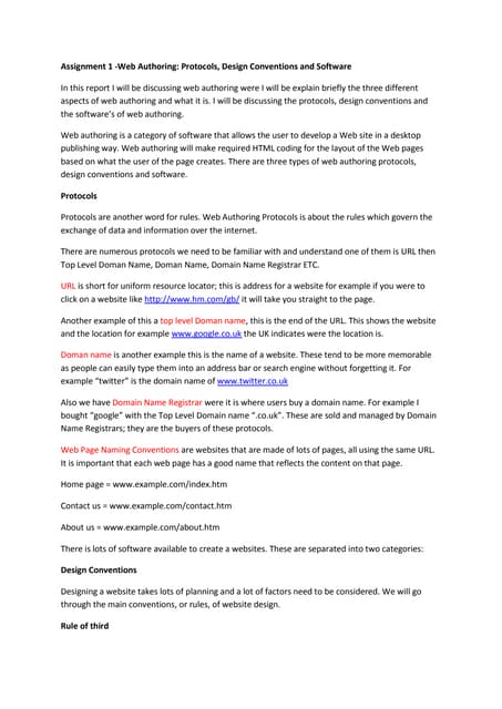 Web authoring, assignment 1 | PDF Web authoring, assignment 1 | PDF