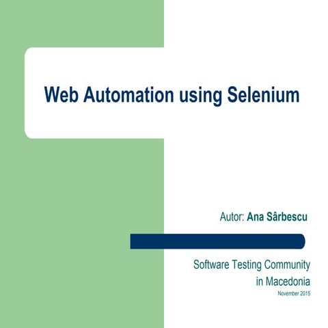 Automation Testing Using Selenium Ppt 