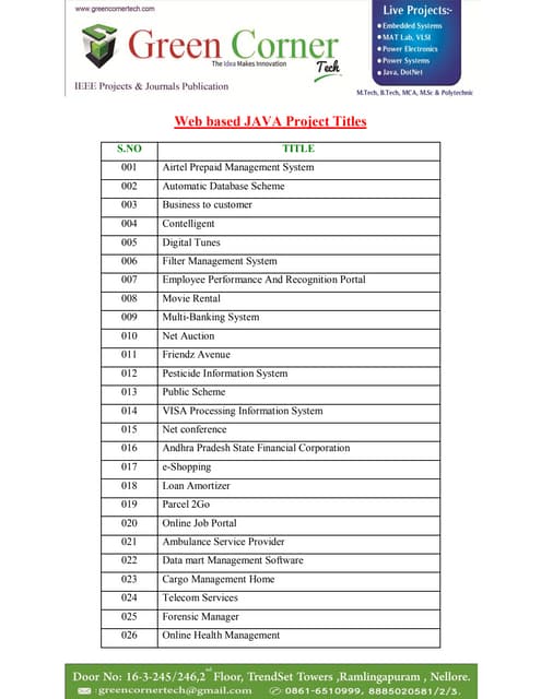Web based java projects | PDF Web based java projects | PDF