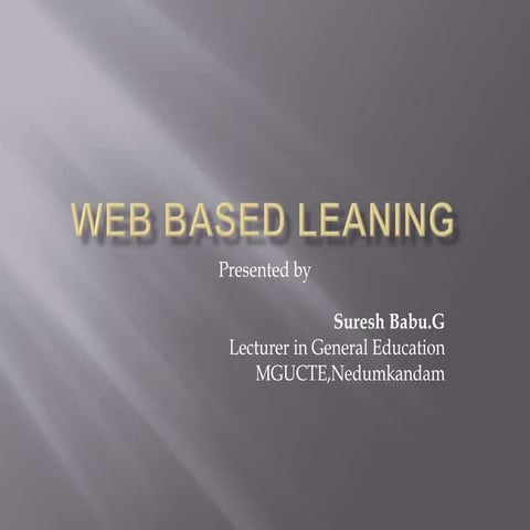 Web based leaning | PPT