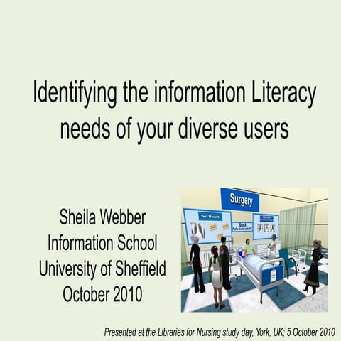 Identifying the information Literacy needs of your diverse users | PDF