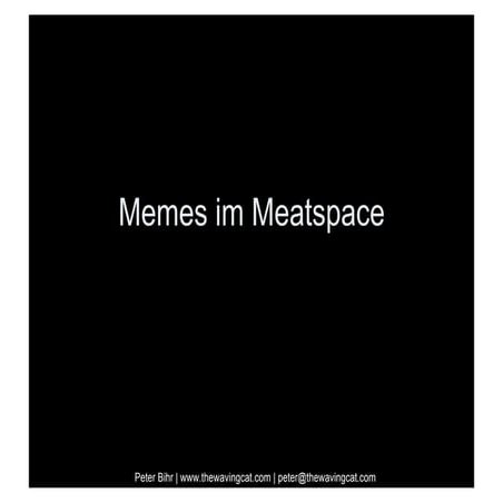 Webby Awards Germany: Memes im Meatspace | PDF