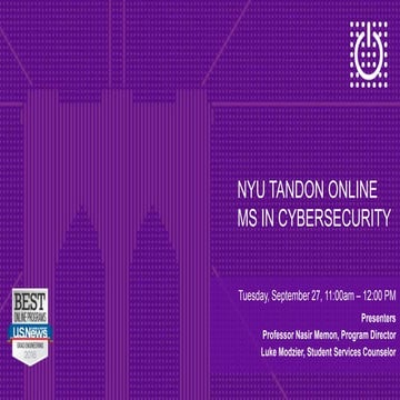 Online MS in Cybersecurity at NYU | PPTX