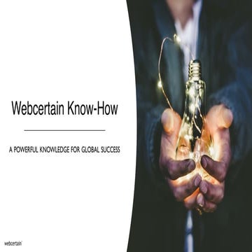 Webcertain Know-How | PDF