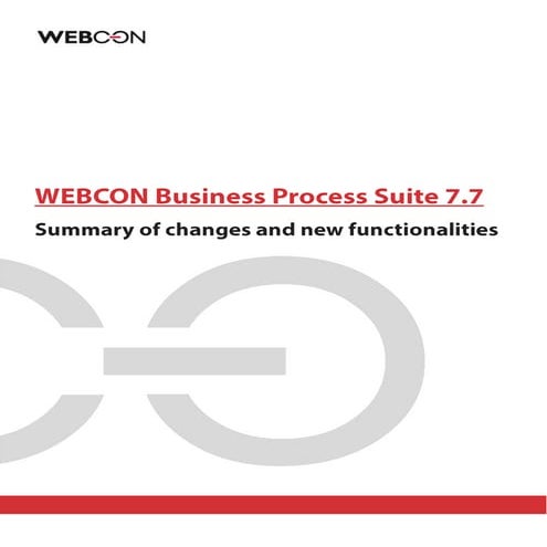 WEBCON BPS 7.7 | PDF