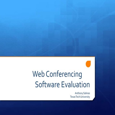 Web Conferencing Software Evaluation Ppt