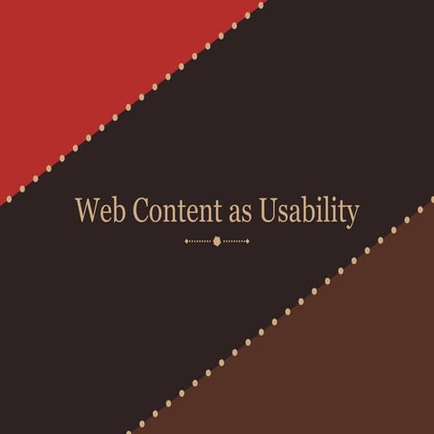 Web Content as Usability | PPT