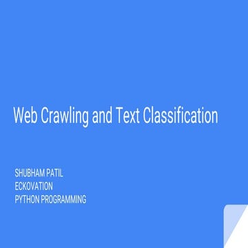 Web Crawling And Text Classification Ppt 