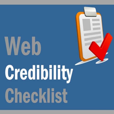 Web Credibility Checklist | PPT