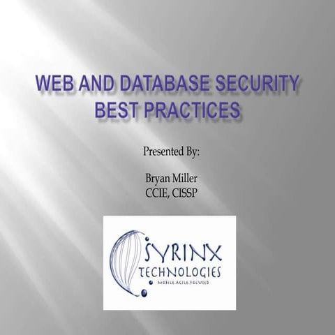 Web Database Server Best Practices Ppt