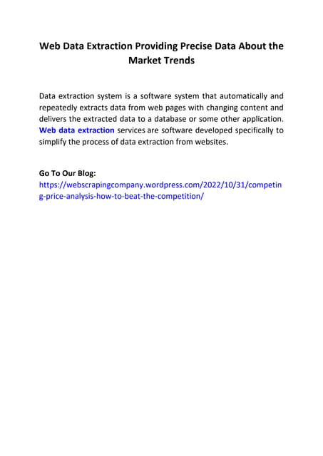 Web Data Extraction Providing Precise Data About The Market Trends Pdf