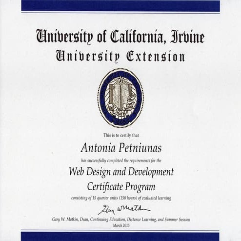 Web design diploma UC Irvine | PPT