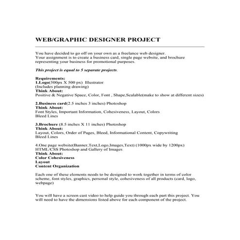 Web designer project outline | PDF