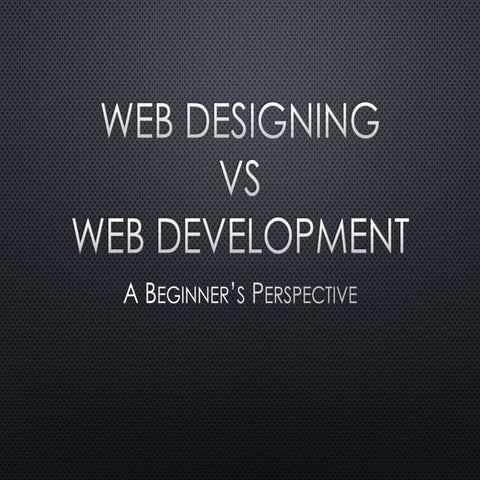 Web designing for beginners slideshow | PPTX
