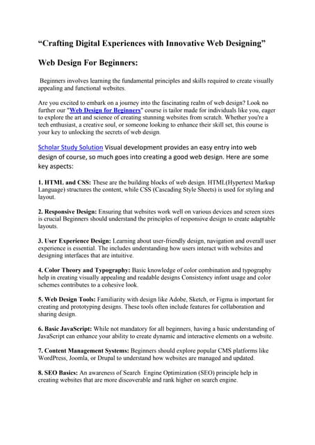 Presentation of web designing | PPT