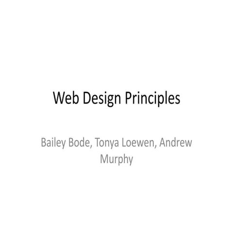 Web Design Principles | PPT