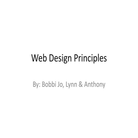 Web design principles group | PPTX | Web Design and HTML | Internet