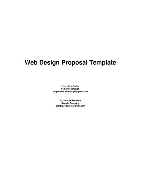 Web design proposal sample