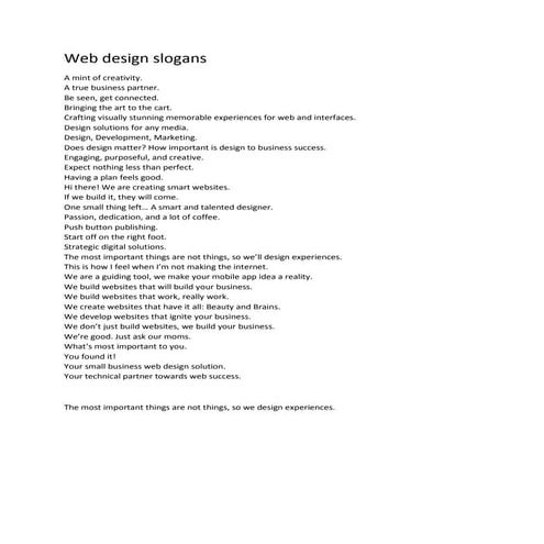 Web design slogans | PDF