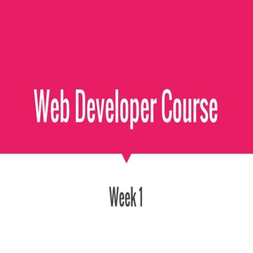 Web Developer Course Induction day | PPTX | Web Development | Internet