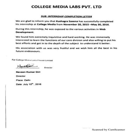 Web developer intern | PDF