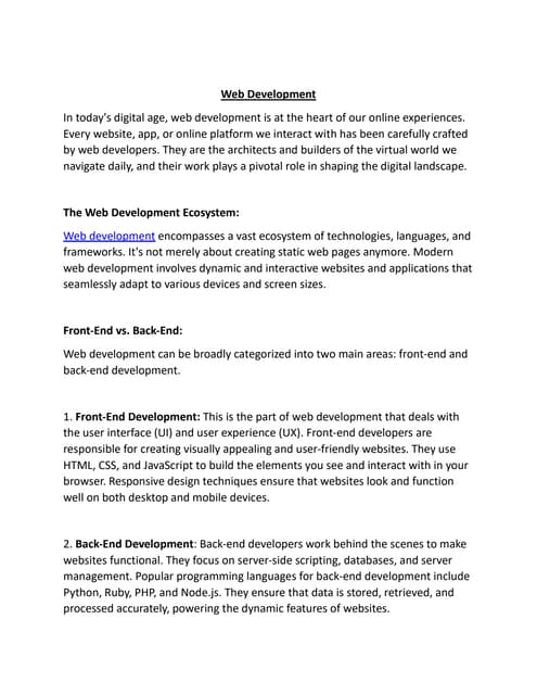 Web_Development_Presentation.power point presentations | PPT