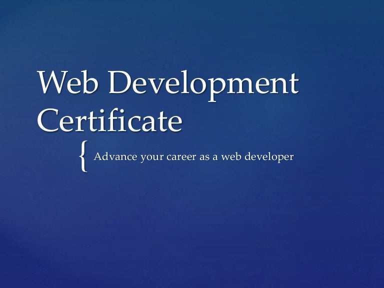 Web Development Certificate - Advance your career as a web developer