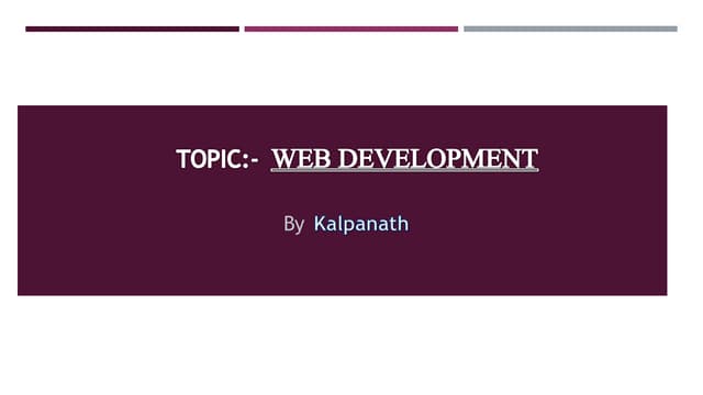 Front end web development | PPTX