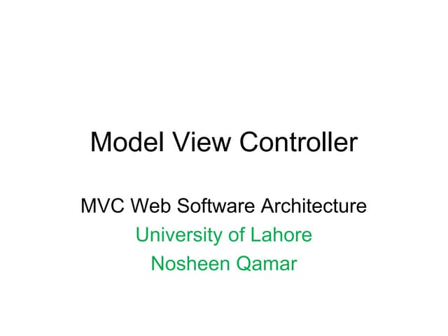 Web Engineering Mvc Ppt