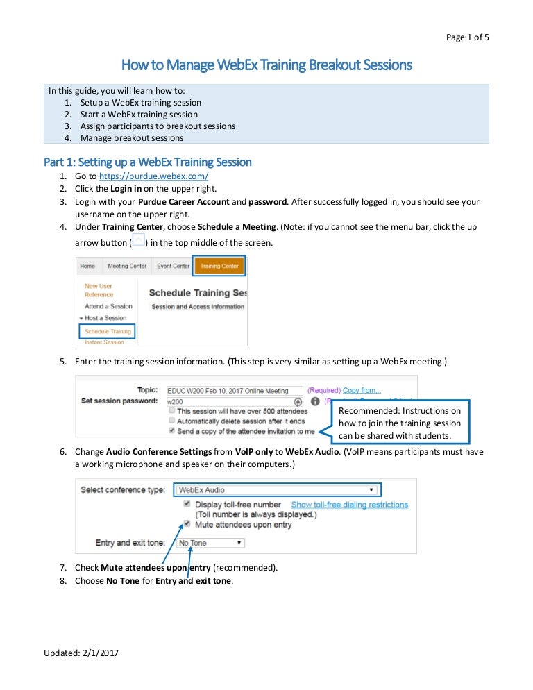 Manage Webex Breakout Sessions 