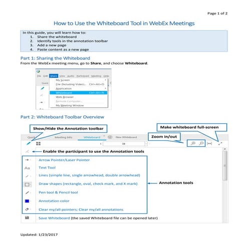 Webex whiteboard | PDF