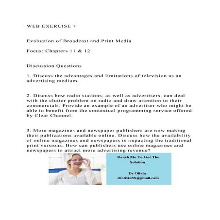 WEB EXERCISE 7Evaluation of Broadcast and Print MediaFocus | DOCX
