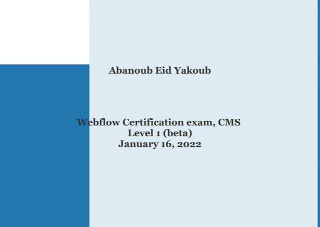 Webflow CMS Level 1 Certificate.pdf Webflow CMS Level 1 Certificate.pdf