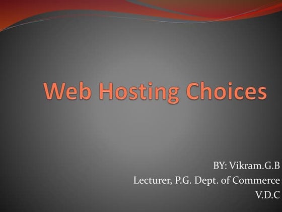 Types of Web Hosting | PPTX | Web Hosting | Internet