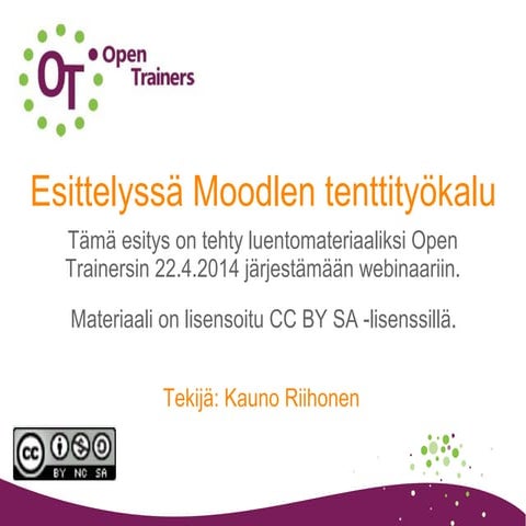 Esittelyssä Moodlen tenttityökalu | PPT