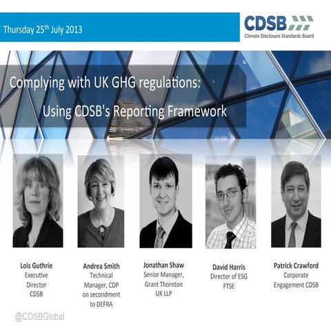 Complying with UK GHG regulations: Using CDSB's Reporting Framework | PPT