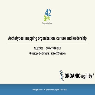 ORGANIC agility webinar - Archetypes: mapping organization, culture and ...