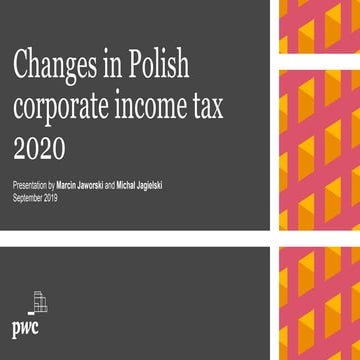 Changes in Polish corporate income tax 2020 | PPT