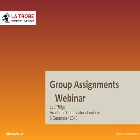 Group assignments: Improving the experience for students and teachers | PPT
