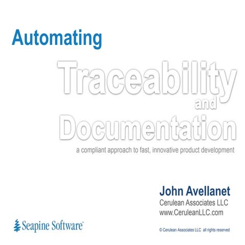 FDA Expectations for Traceability in Device & Diagnostic Design | PDF