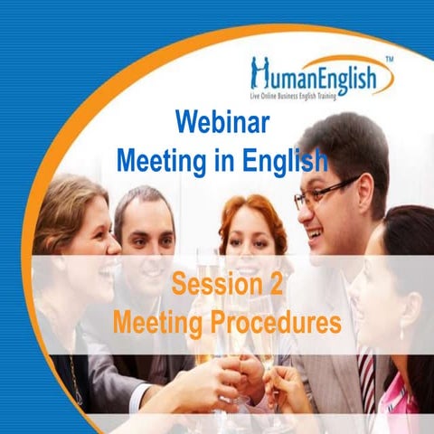 English for Meetings: Meeting Procedures | PPTX