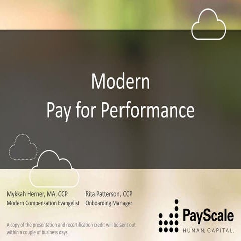 Webinar-Modern Pay for Performance | PPTX | Human Resources | Business